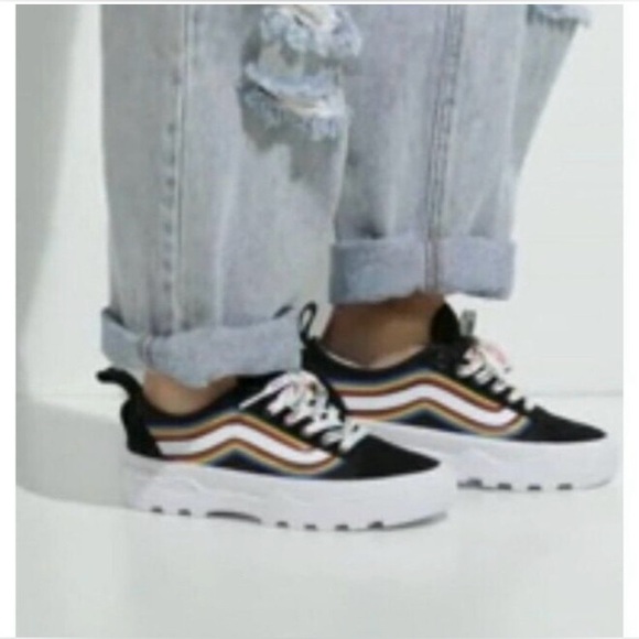 Shoes | Vans Size 6 Men Old Skool Sentry Pride Black Wafflecup Lace ...